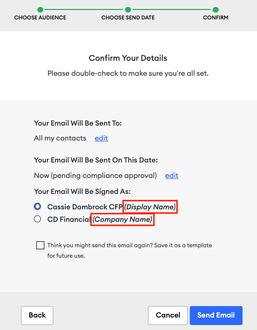 Signing Emails Using Your Company Name